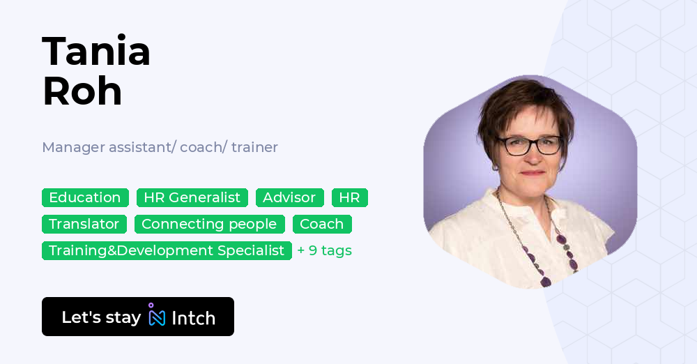 Tania Roh - Manager assistant/ coach/ trainer, | Intch