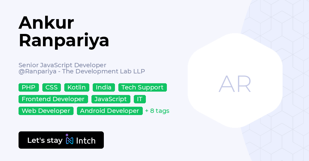 Ankur Ranpariya - Senior JavaScript Developer, Ranpariya - The ...