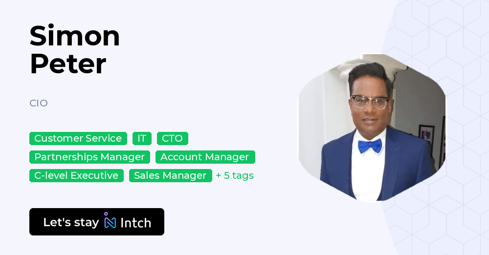 Simon Peter - CIO, | Intch