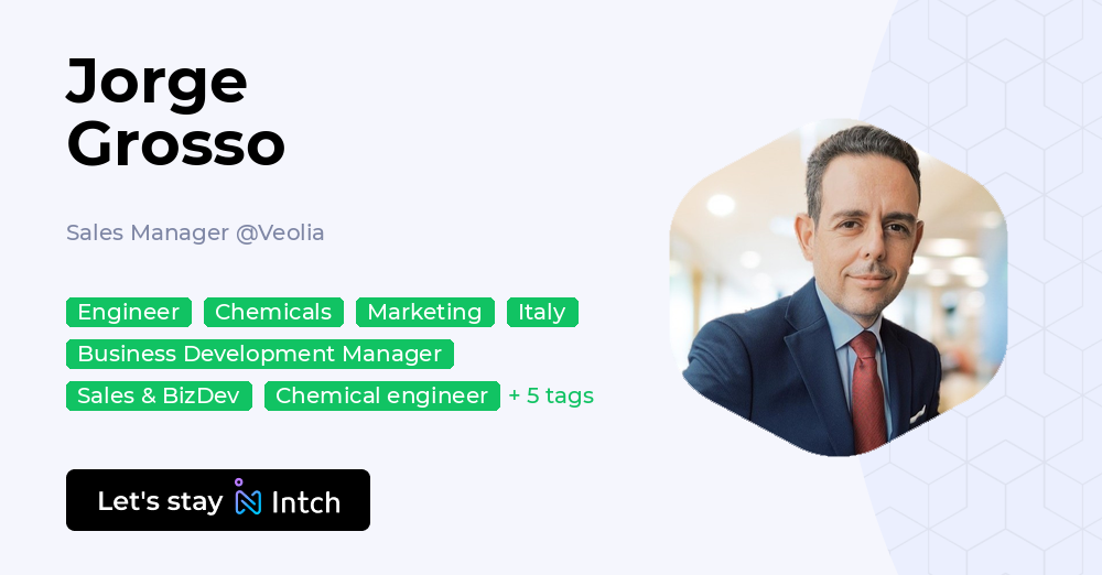 Jorge Grosso - Sales Manager, Veolia | Intch