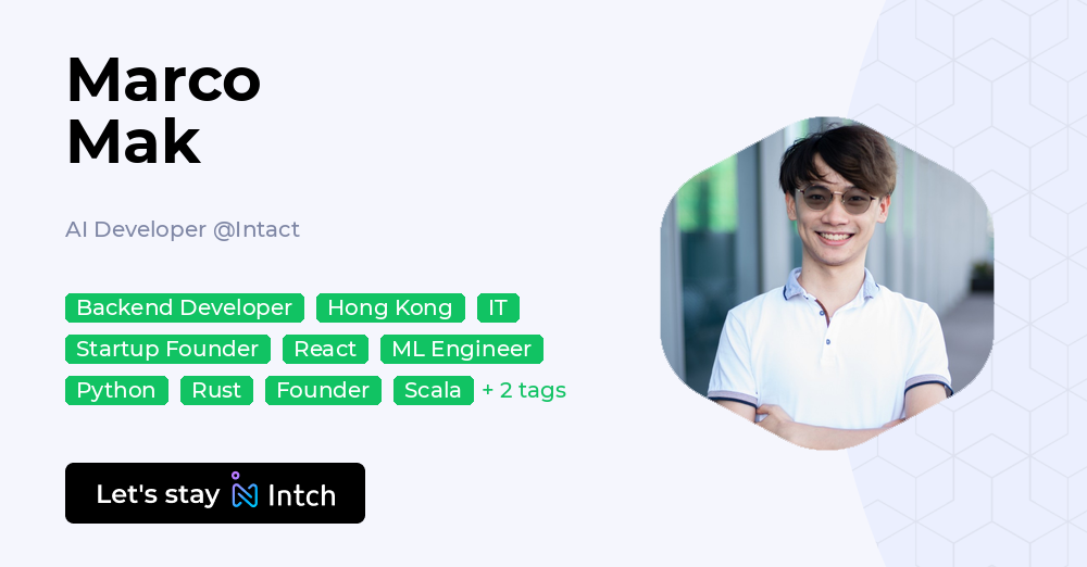 Marco Mak - AI Developer, Intact | Intch