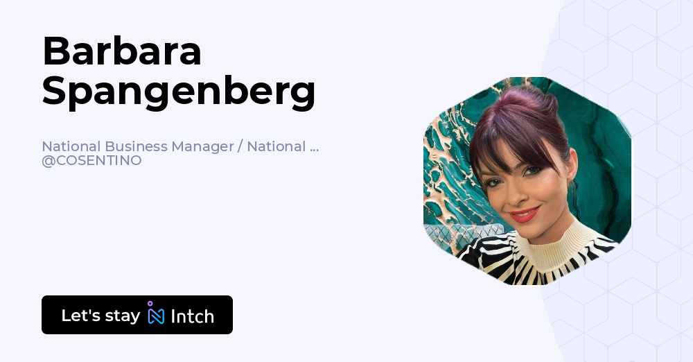 Barbara Spangenberg - National Business Manager / National Senior Sales & Marketing Manager ...