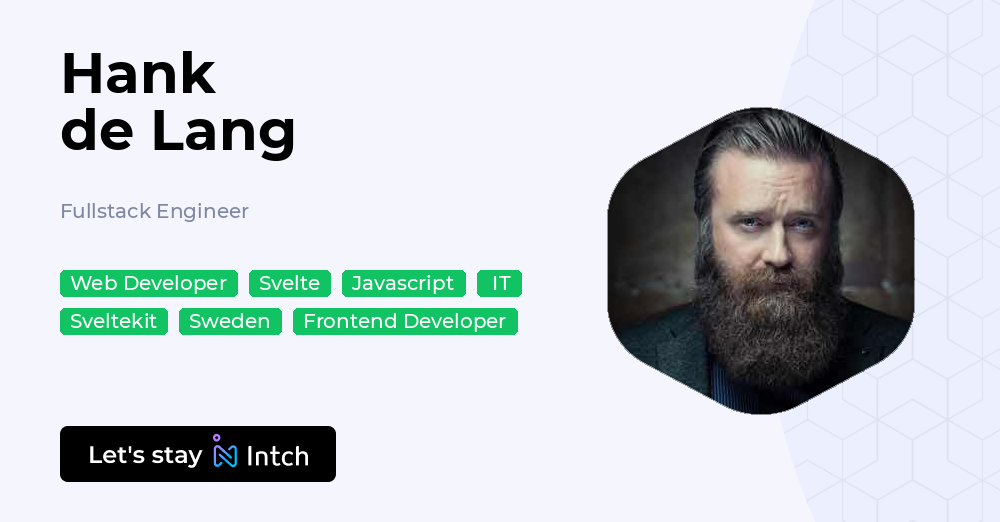Hank de Lang - Fullstack Engineer, | Intch