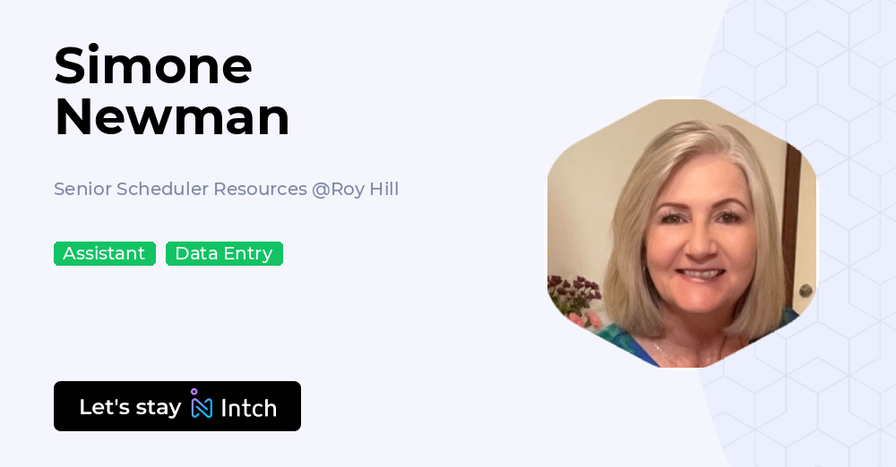 Simone Newman - Senior Scheduler Resources, Roy Hill | Intch