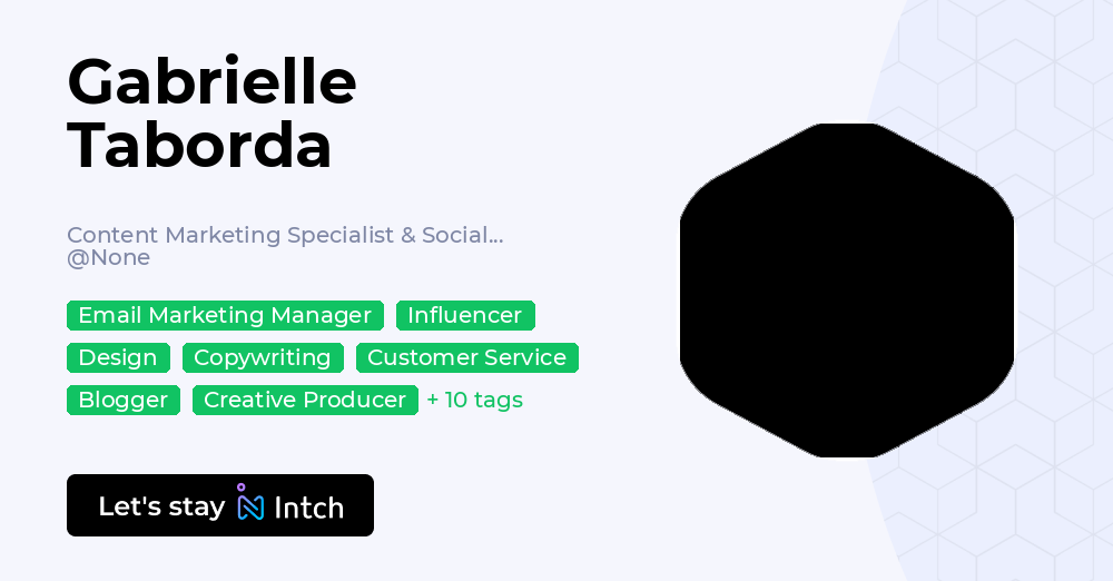 Gabrielle Taborda - Content Marketing Specialist & Social Media, | Intch