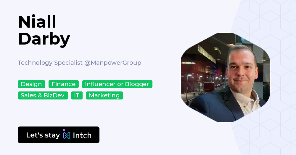 Niall Darby - Technology Specialist, ManpowerGroup | Intch
