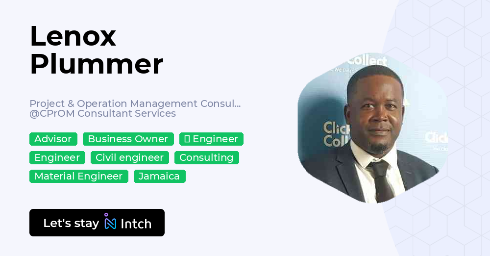 Lenox Plummer - Project & Operation Management Consultant, CPrOM ...
