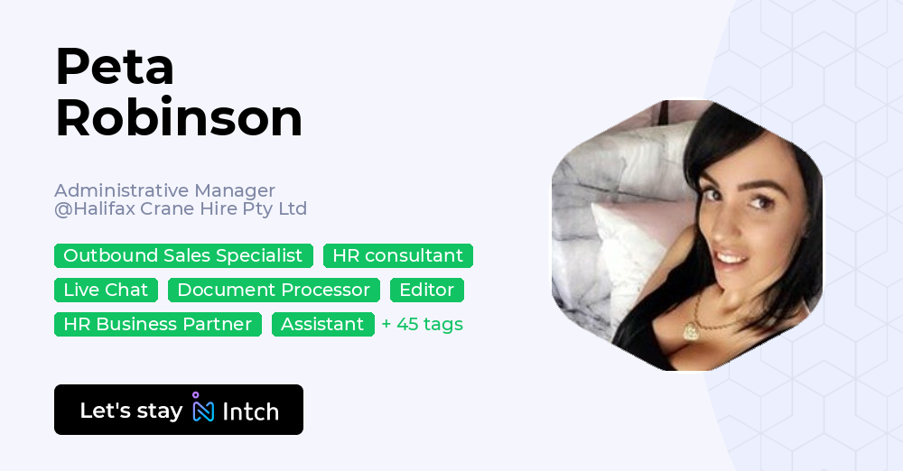 Peta Robinson - Administrative Manager, Halifax Crane Hire Pty Ltd | Intch