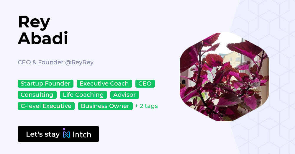 Rey Abadi - CEO & Founder, ReyRey | Intch