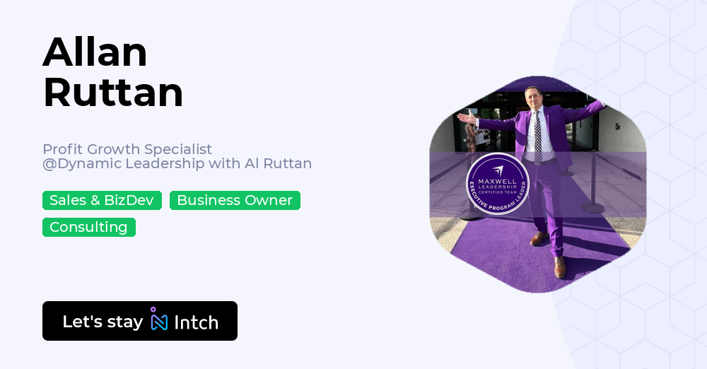 Allan Ruttan - Profit Growth Specialist, Dynamic Leadership with Al ...