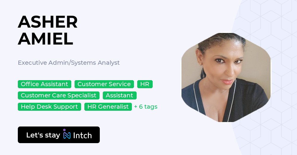 ASHER AMIEL - Executive Admin/Systems Analyst, | Intch