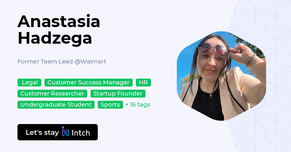 Anastasia Hadzega - Former Team Lead, Walmart | Intch