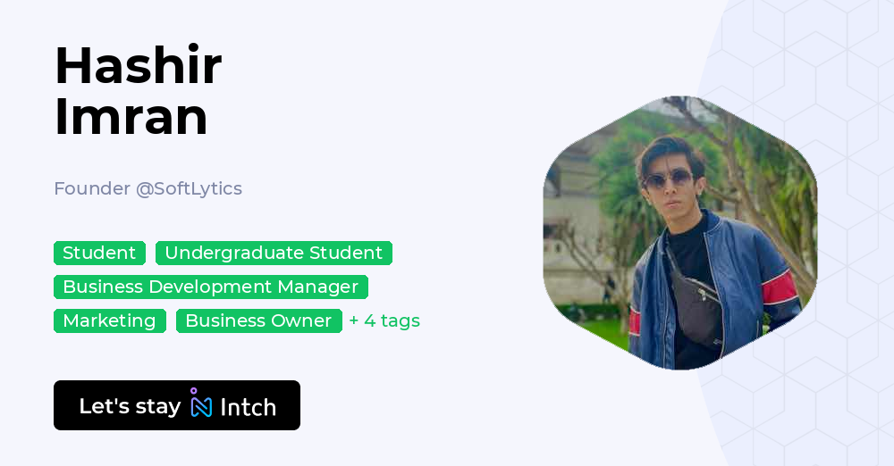 Hashir Imran - Founder, SoftLytics | Intch