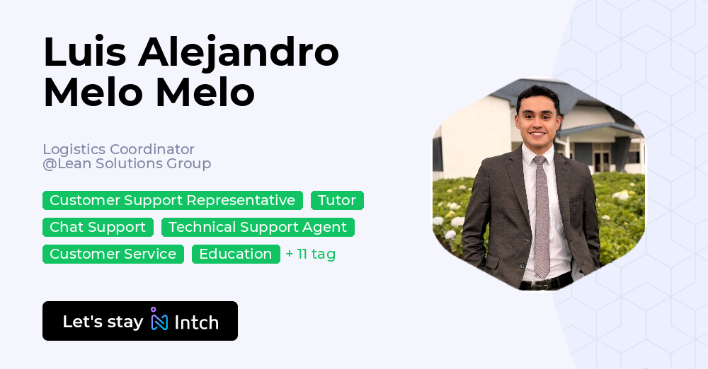 Luis Alejandro Melo Melo - Logistics Coordinator, Lean Solutions Group ...