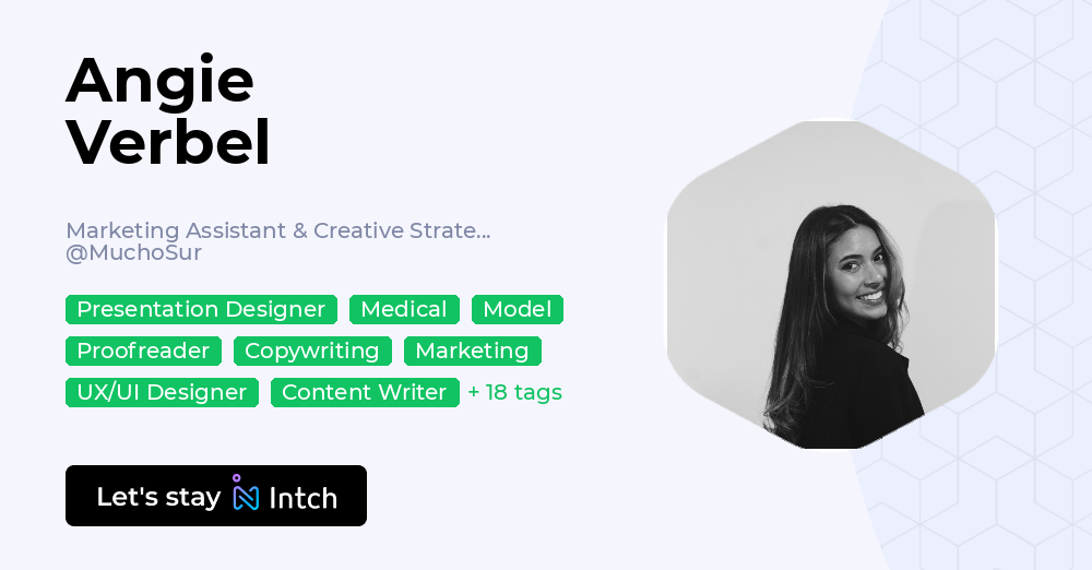 Angie Verbel - Marketing Assistant & Creative Strategist, MuchoSur | Intch