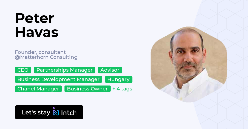 Peter Havas - Founder, consultant, Matterhorn Consulting | Intch