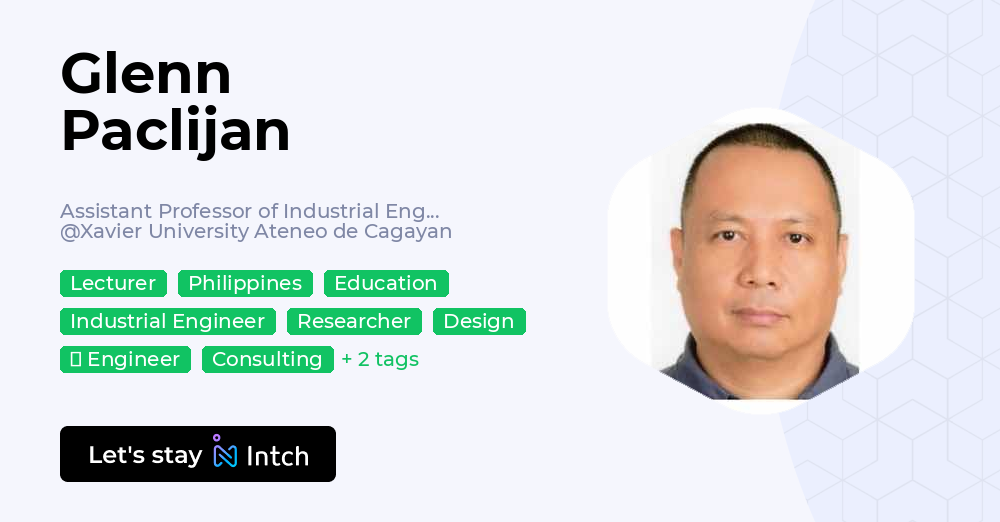 Glenn Paclijan - Assistant Professor of Industrial Engineering, Xavier ...
