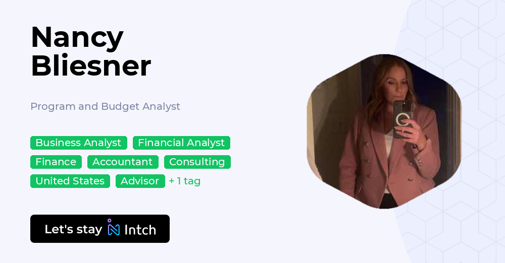 Nancy Bliesner - Program and Budget Analyst, | Intch