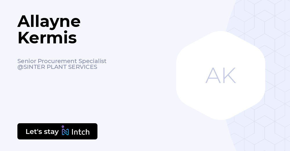 Allayne Kermis - Senior Procurement Specialist, SINTER PLANT SERVICES ...