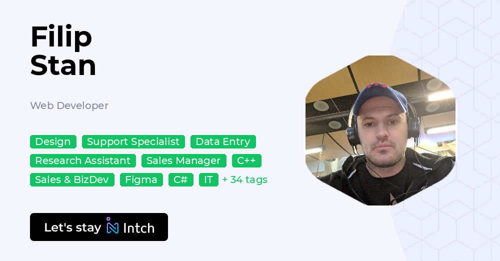 Filip Stan - Web Developer, | Intch