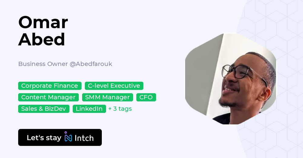 Omar Abed - Business Owner, Abedfarouk | Intch