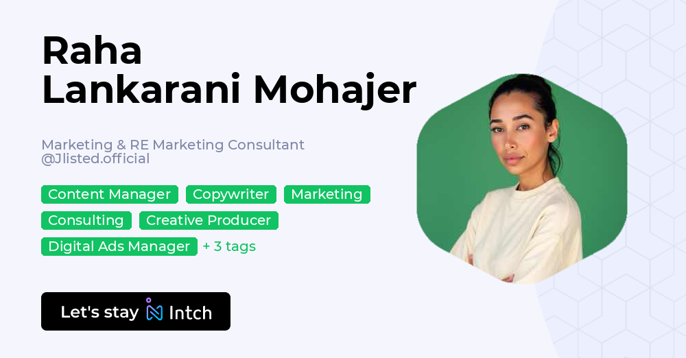 Raha Lankarani Mohajer - Marketing & RE Marketing Consultant, Jlisted ...